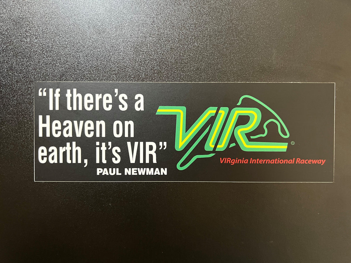 VIR Paul Newman Bumper Sticker - Black – TMI Racing Products, LLC
