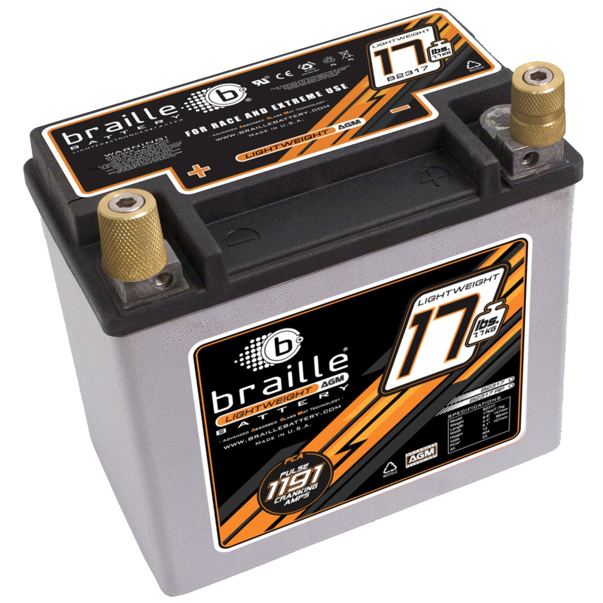 Braille Lightweight AGM battery - 17lbs – TMI Racing Products, LLC